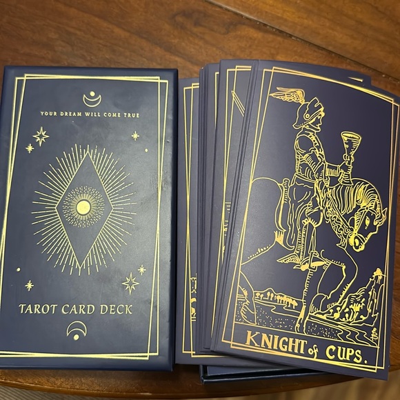Games | New Tarot Card Deck 78 Cards Blue And Gold | Poshmark